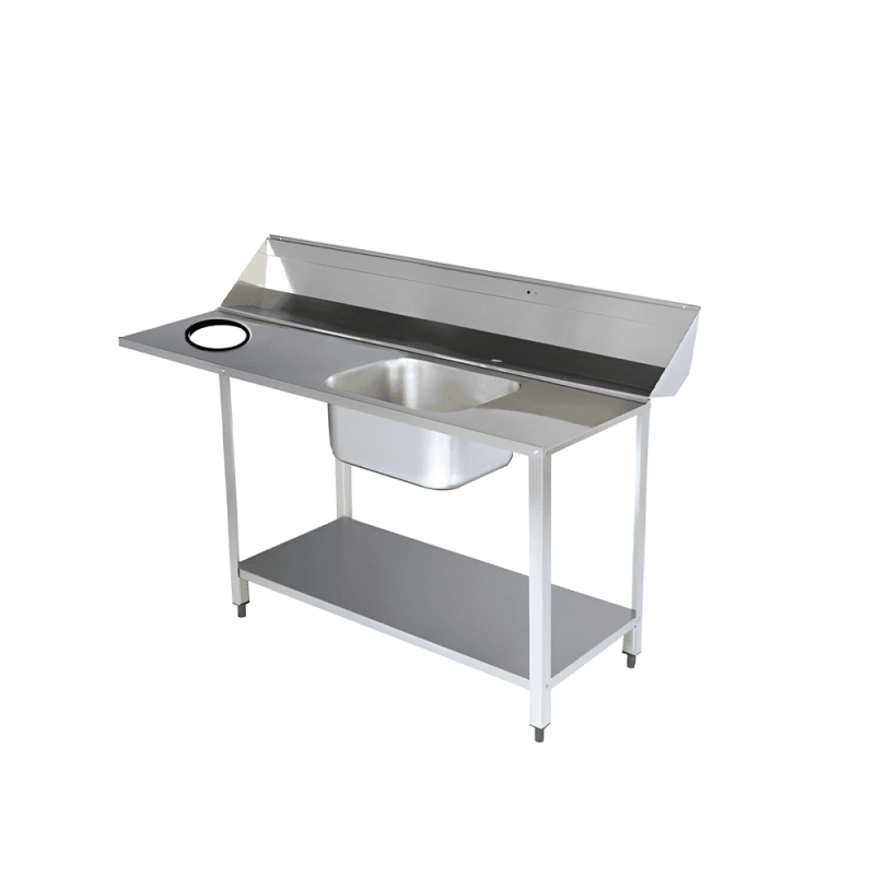 Masa intrare vesela 1400mm – cuva inox, rebord, polita Profesional ...